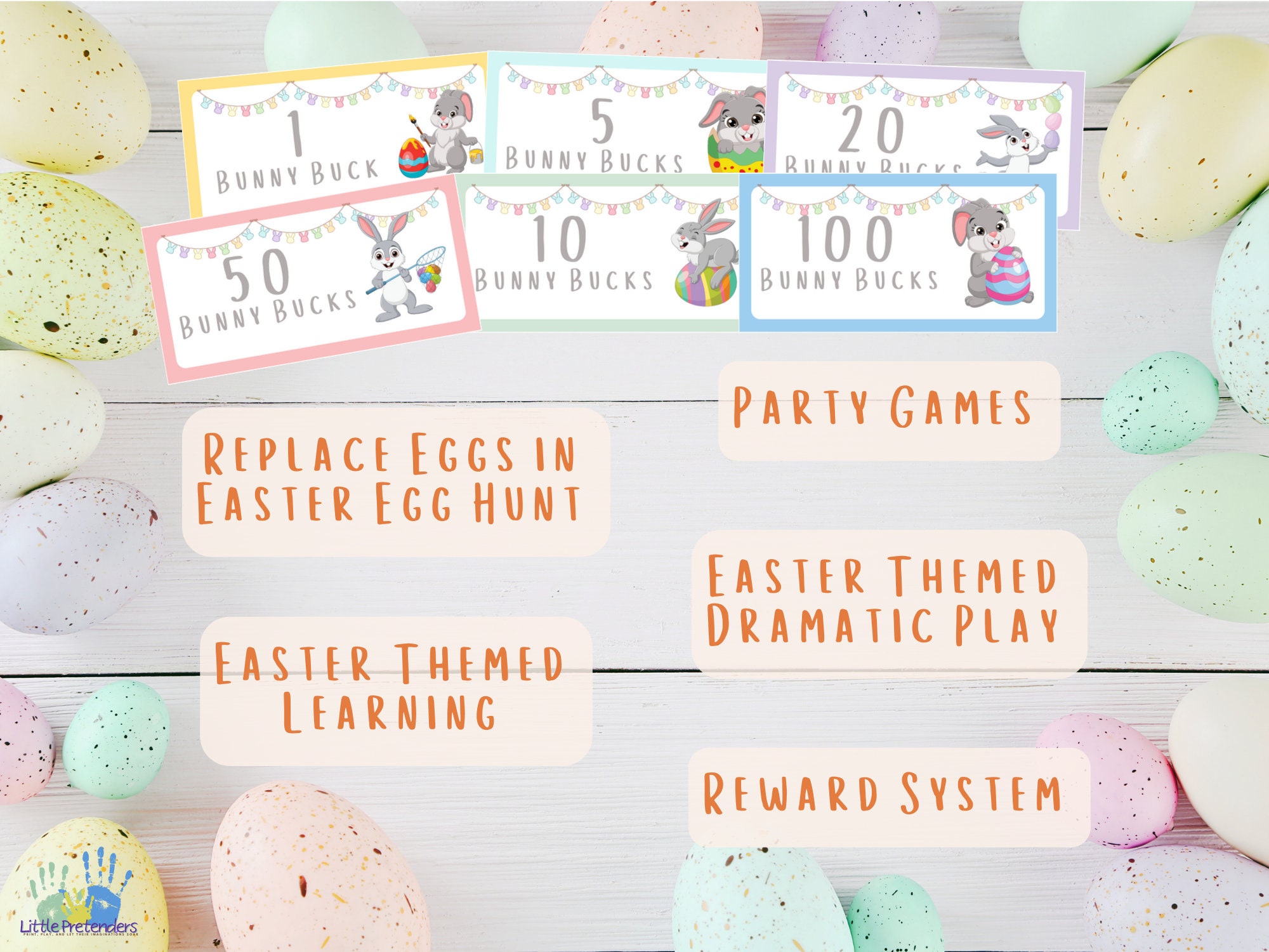 Easter Bunny Buck Printable Play Money Pretend Money for Kids Easter ...