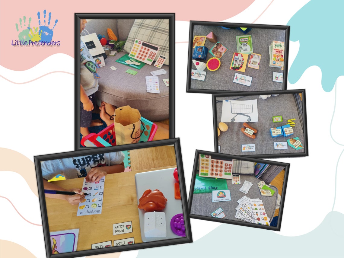 Kids Dramatic Play Grocery Supermarket Set - Printable Role Playing ...