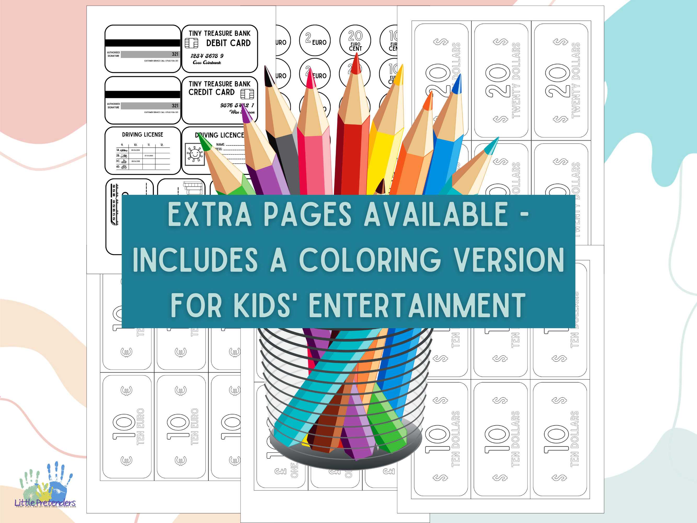 Printable Play Money Currency - Dollars, Pounds, Euros - Dramatic ...