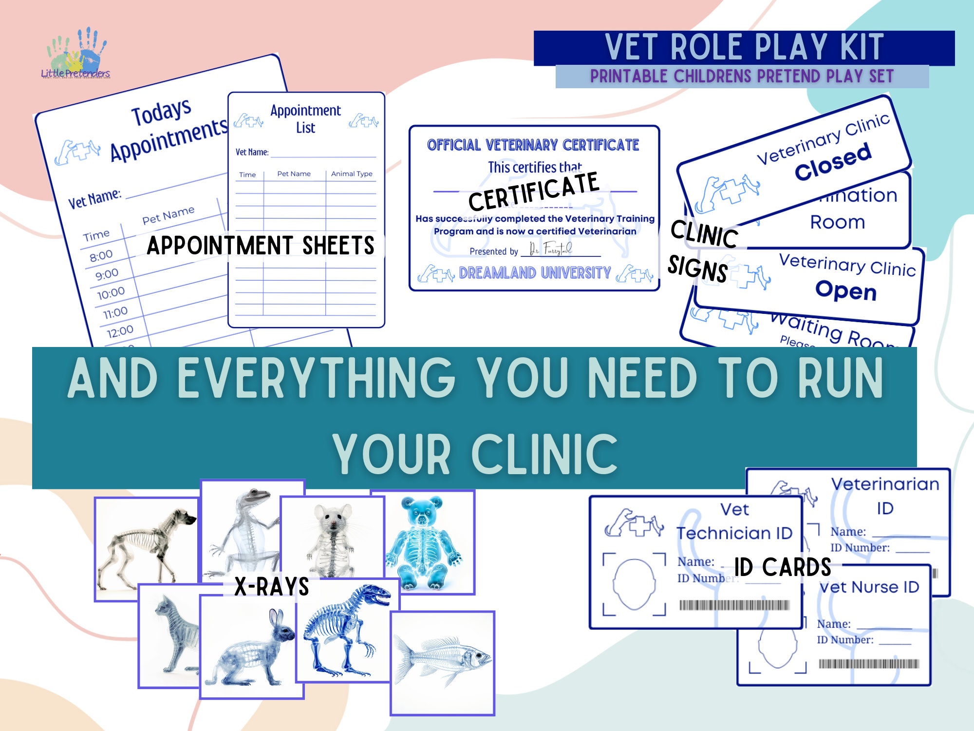 Vet Dramatic Play Printable Kids Animal Hospital Role Play - Etsy