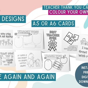 PRINTABLE Teacher Thank You Cards Colouring Pages Printable Cards ...