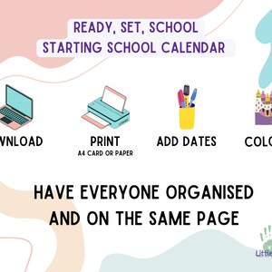 Printable Starting School Calendar - Perfect for First Day of School ...