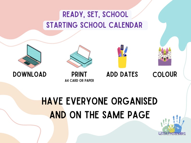 Printable Starting School Calendar - Perfect for First Day of School ...