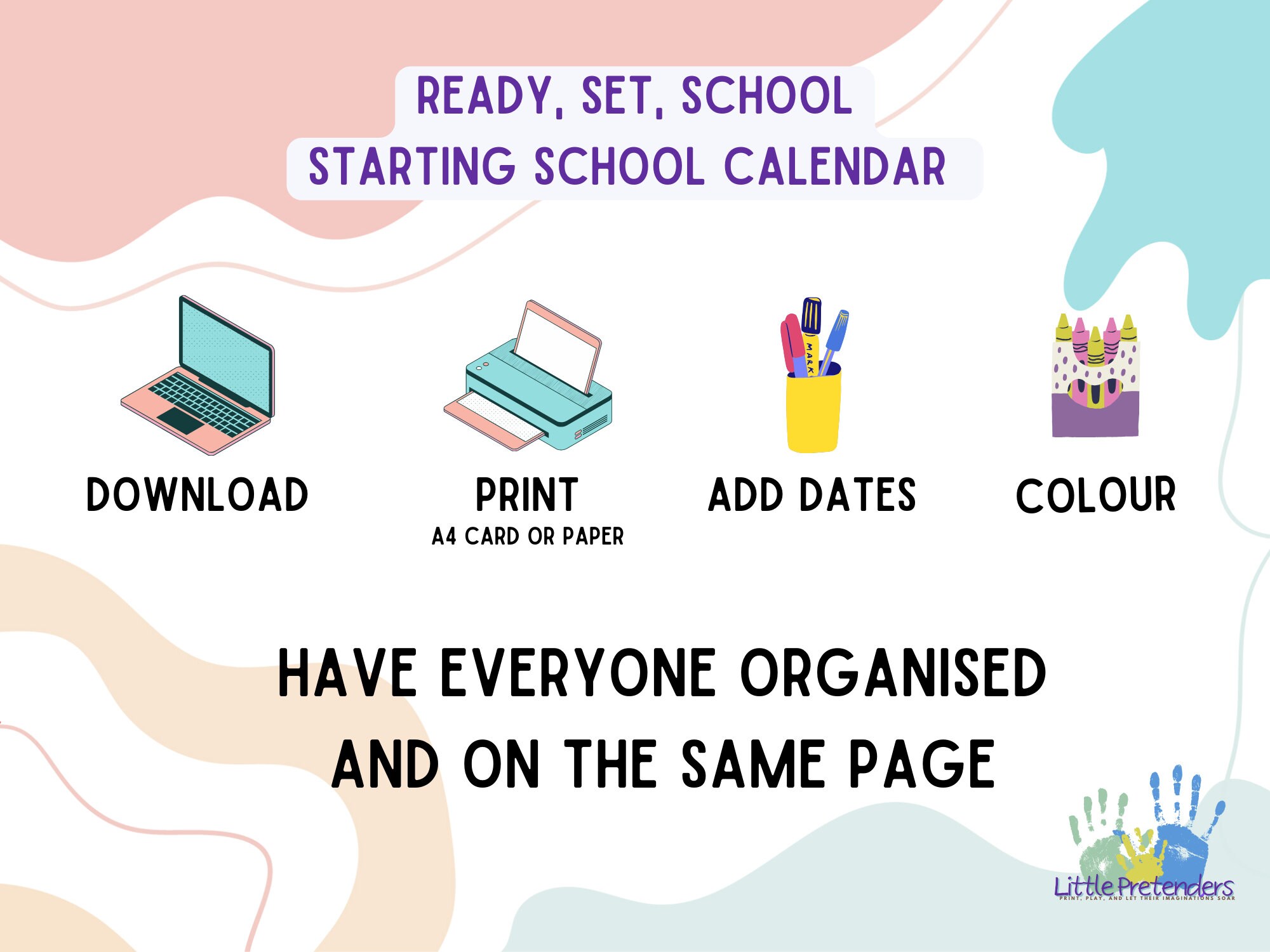 Printable Starting School Calendar - Perfect for First Day of School ...
