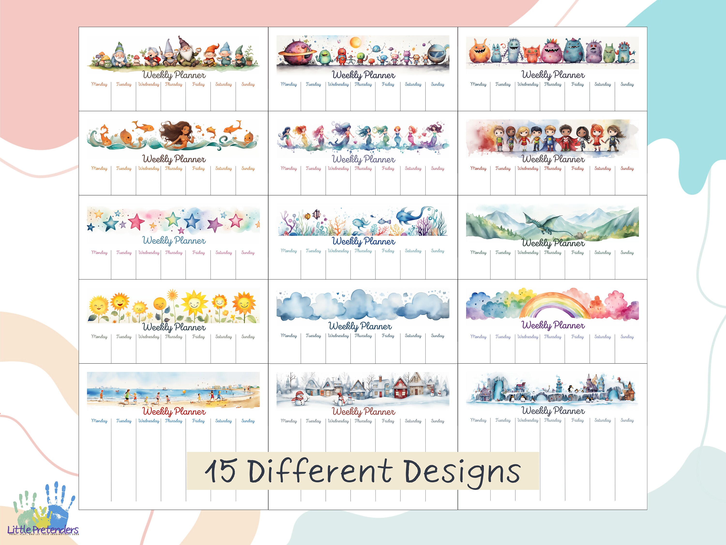 Printable Weekly Planner for Kids Flexible Childrens Weekly Routine ...