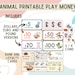 Printable Play Money Animal Currency - Dollars, Pounds, Euros ...