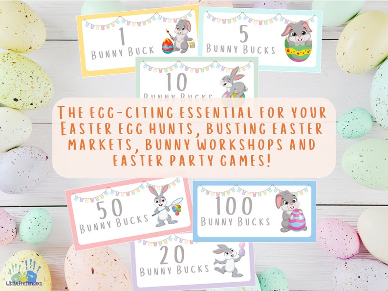 Easter Bunny Buck Printable Play Money Pretend Money for Kids Easter ...