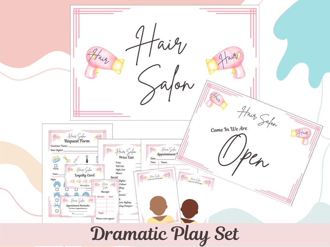 Hair Salon Dramatic Role Play Set - Childrens Digital Pretend Beauty ...