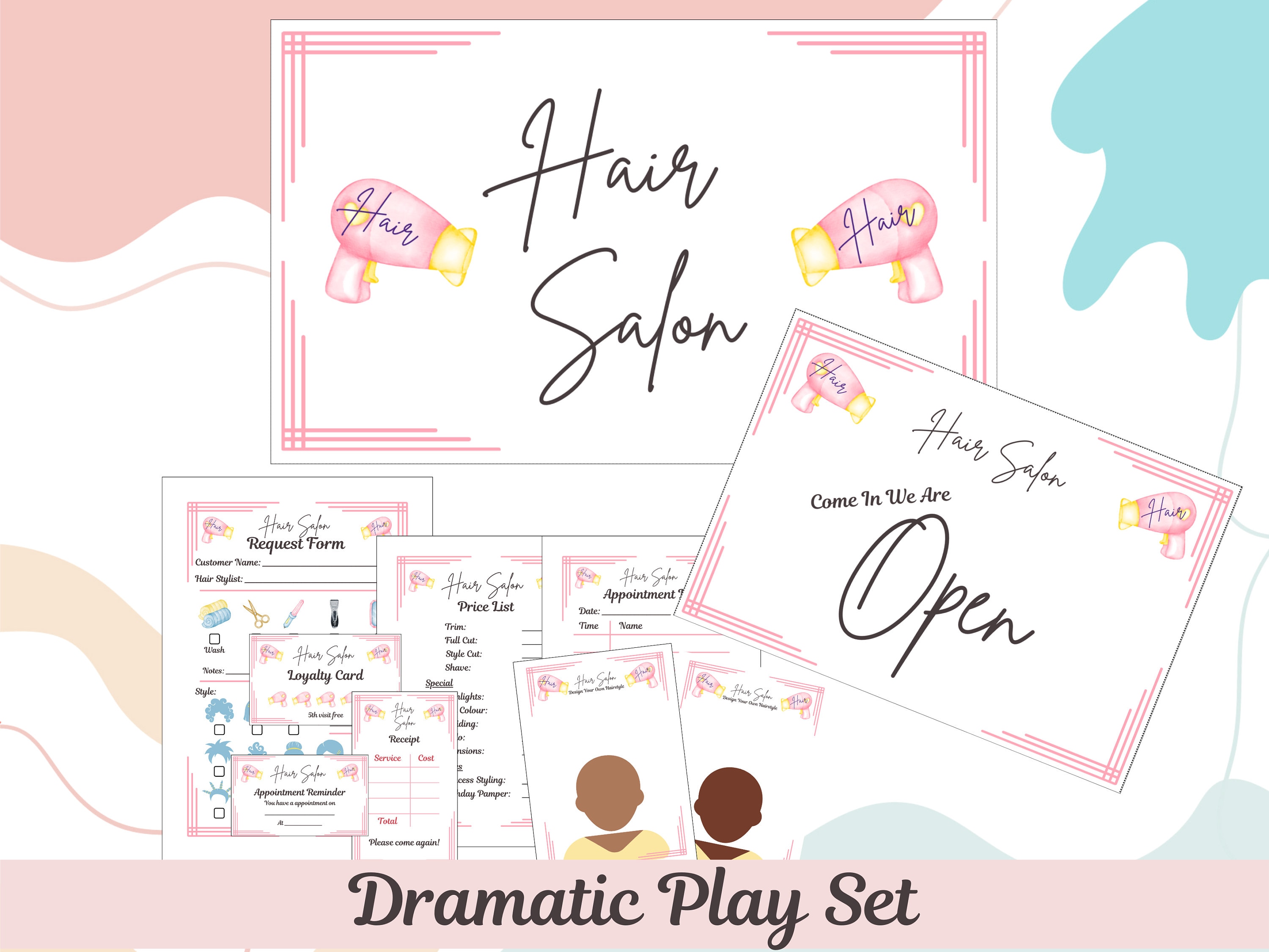 Hair Salon Dramatic Role Play Set - Childrens Digital Pretend Beauty ...