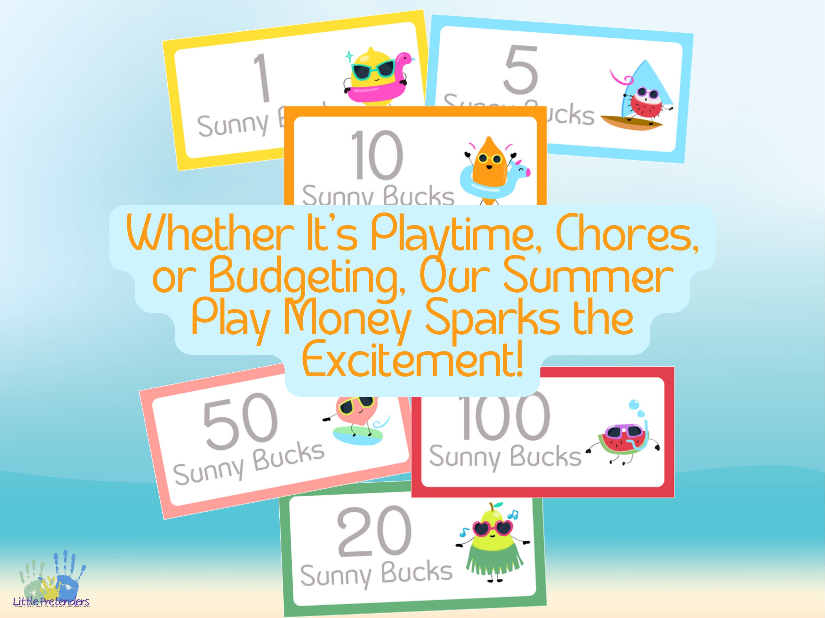 Summer Buck - Printable Play Money for Rewards, Chores, Dramatic Play ...