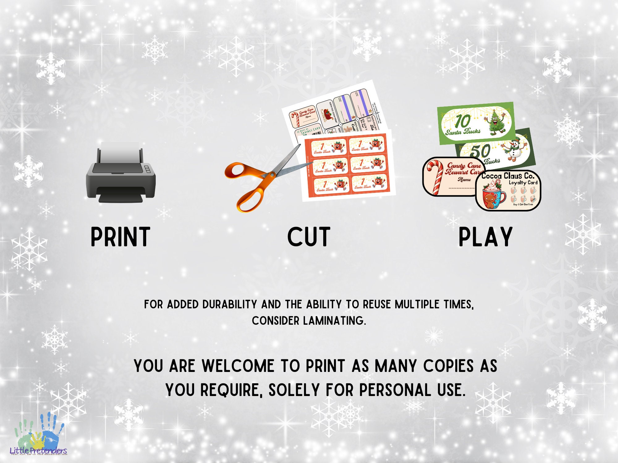 Printable Christmas Play Money: Santa Bucks - North Pole Money ...