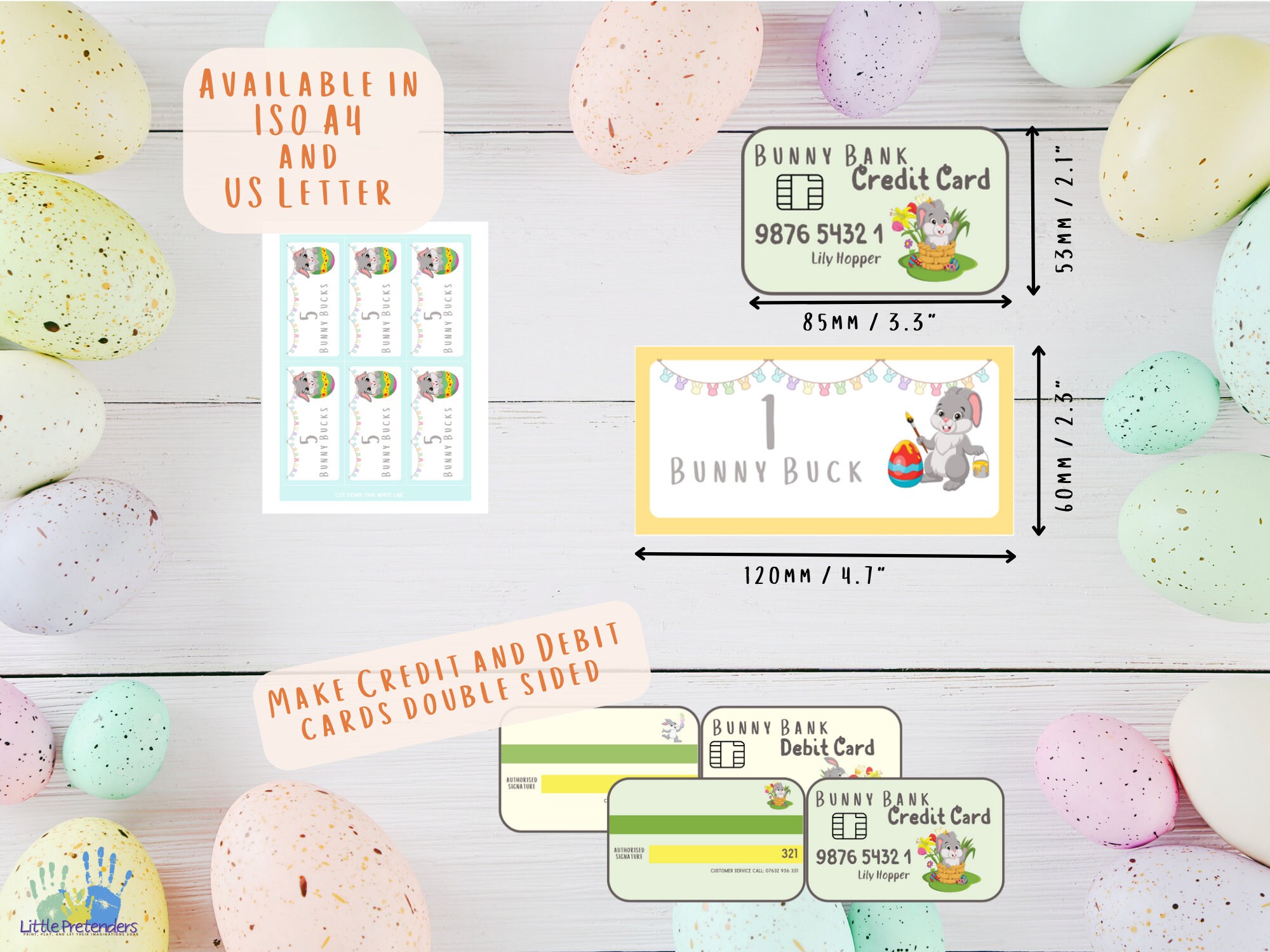 Easter Bunny Buck Printable Play Money Pretend Money for Kids Easter ...