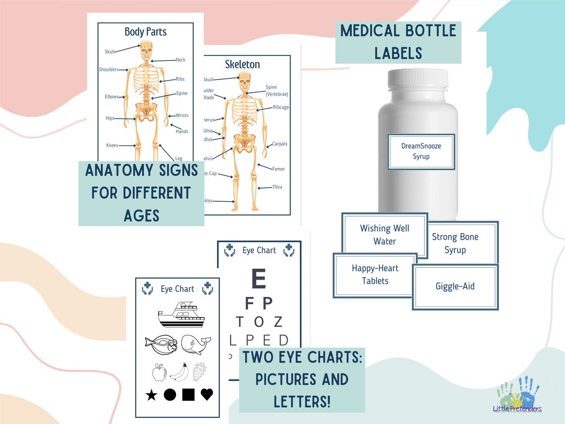 Hospital Dramatic Play Set - Role Play Printable, Kids Pretend Play ...
