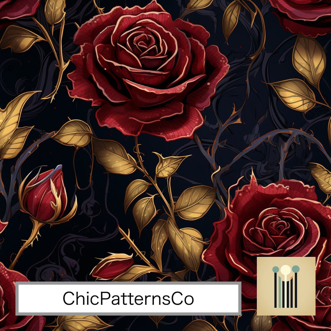 Occult Elegance Gothic Alchemical Rose Pattern 2 - Etsy