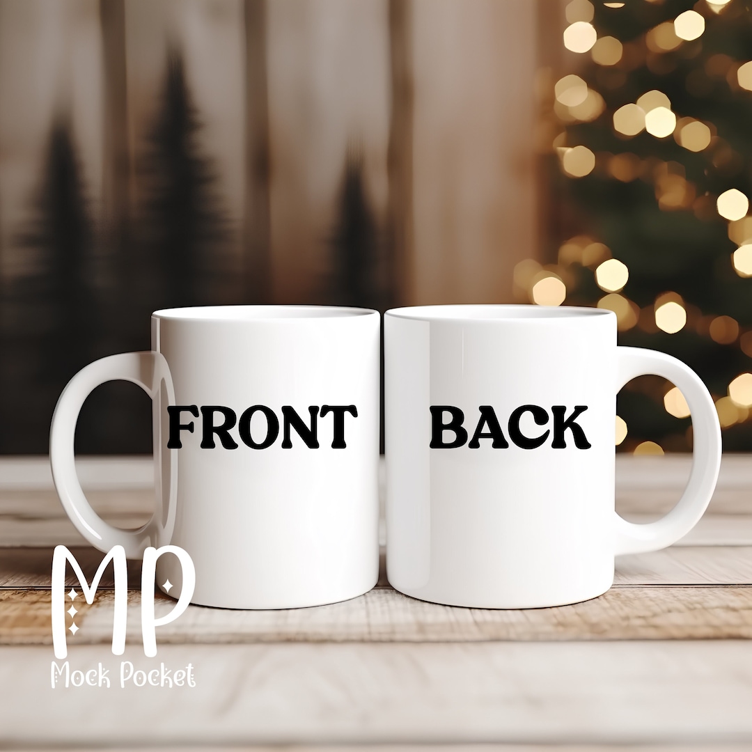 11 Oz Mug Mockup Two Mugs Mockup White Mug Mockup Both Sides Mug Mockup ...