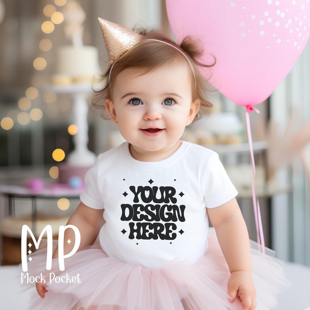 Baby Girl Birthday Bodysuit Mockup Onesie Mockup Babygrow Mock up Romper Mock up Tutu Mockup ...