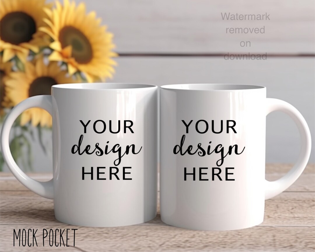 11 Oz Mug Mockup Two Mugs Mockup White Mug Mockup Both Sides Mug Mockup ...
