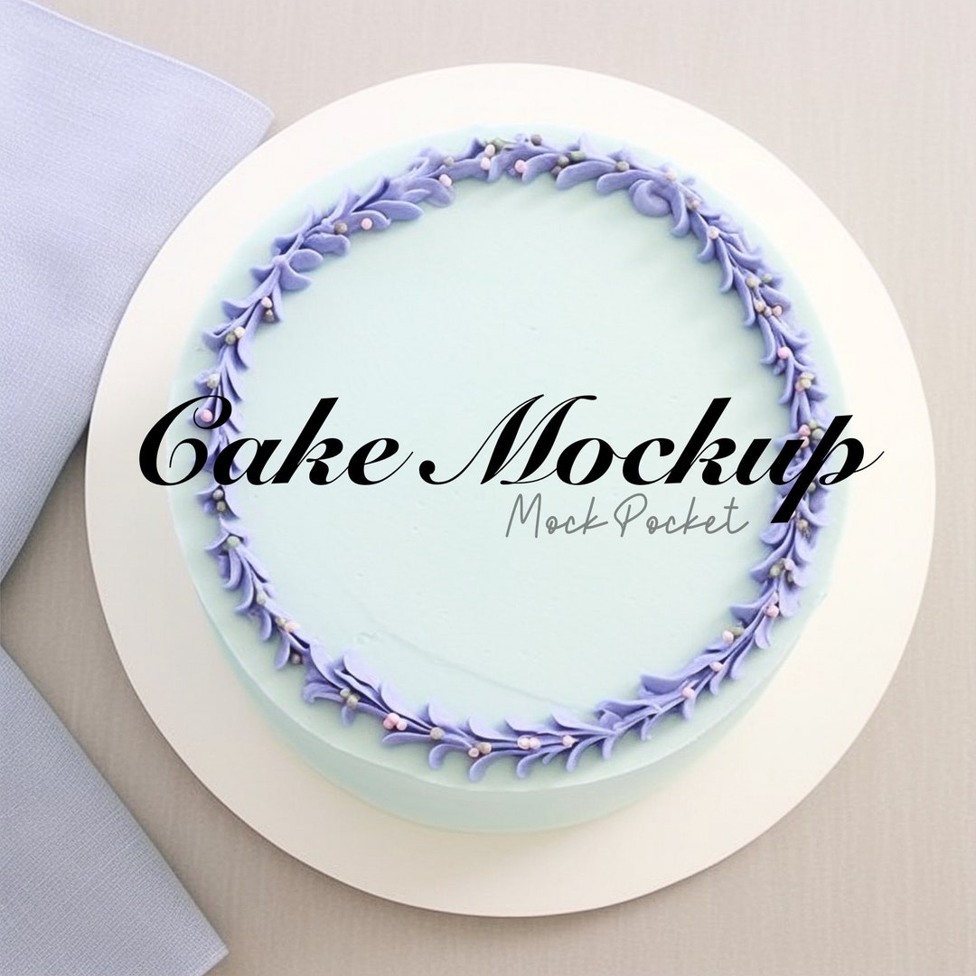 Cake Topper Mockup, Round Plain Cake Mockup, Wedding Birthday Cake ...