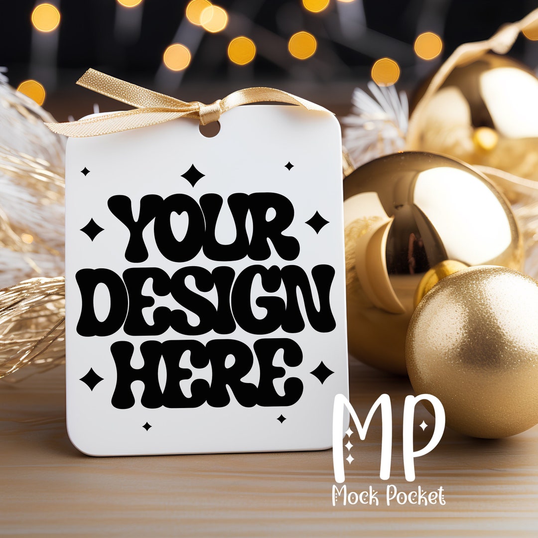 Minimalist White Blank Square Tag Mockup Perfect for Personalizing Gift ...