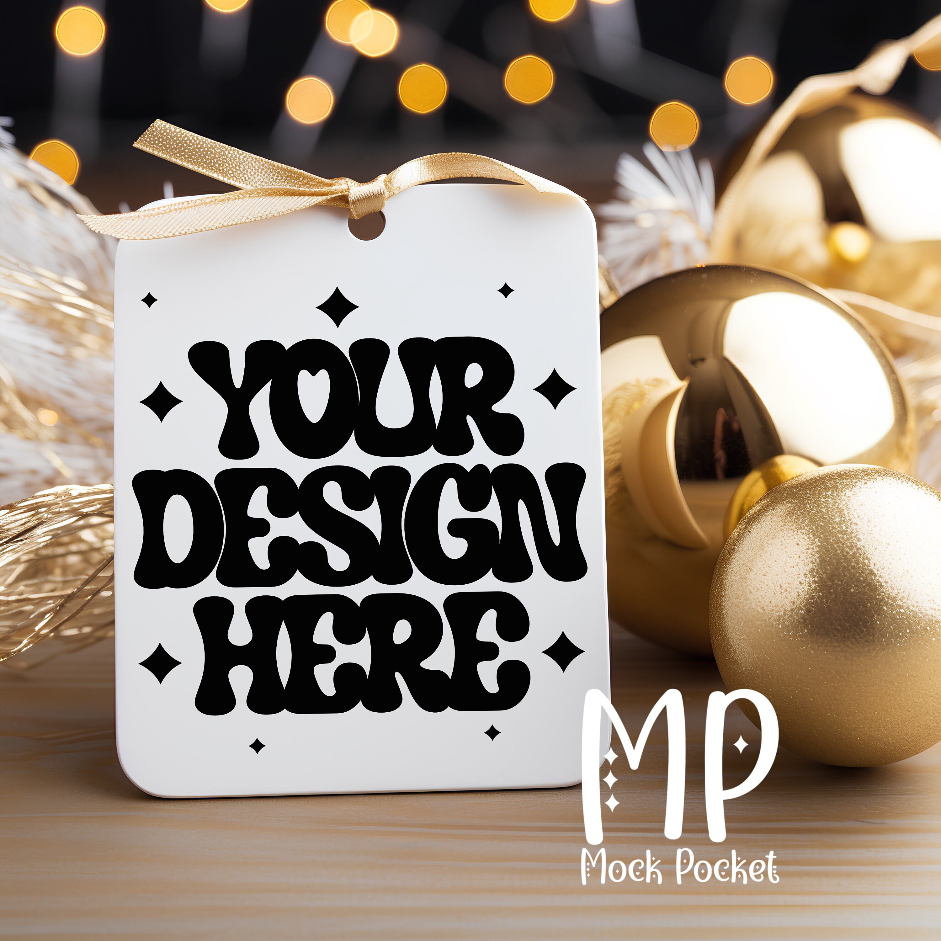 Minimalist White Blank Square Tag Mockup Perfect for - Etsy