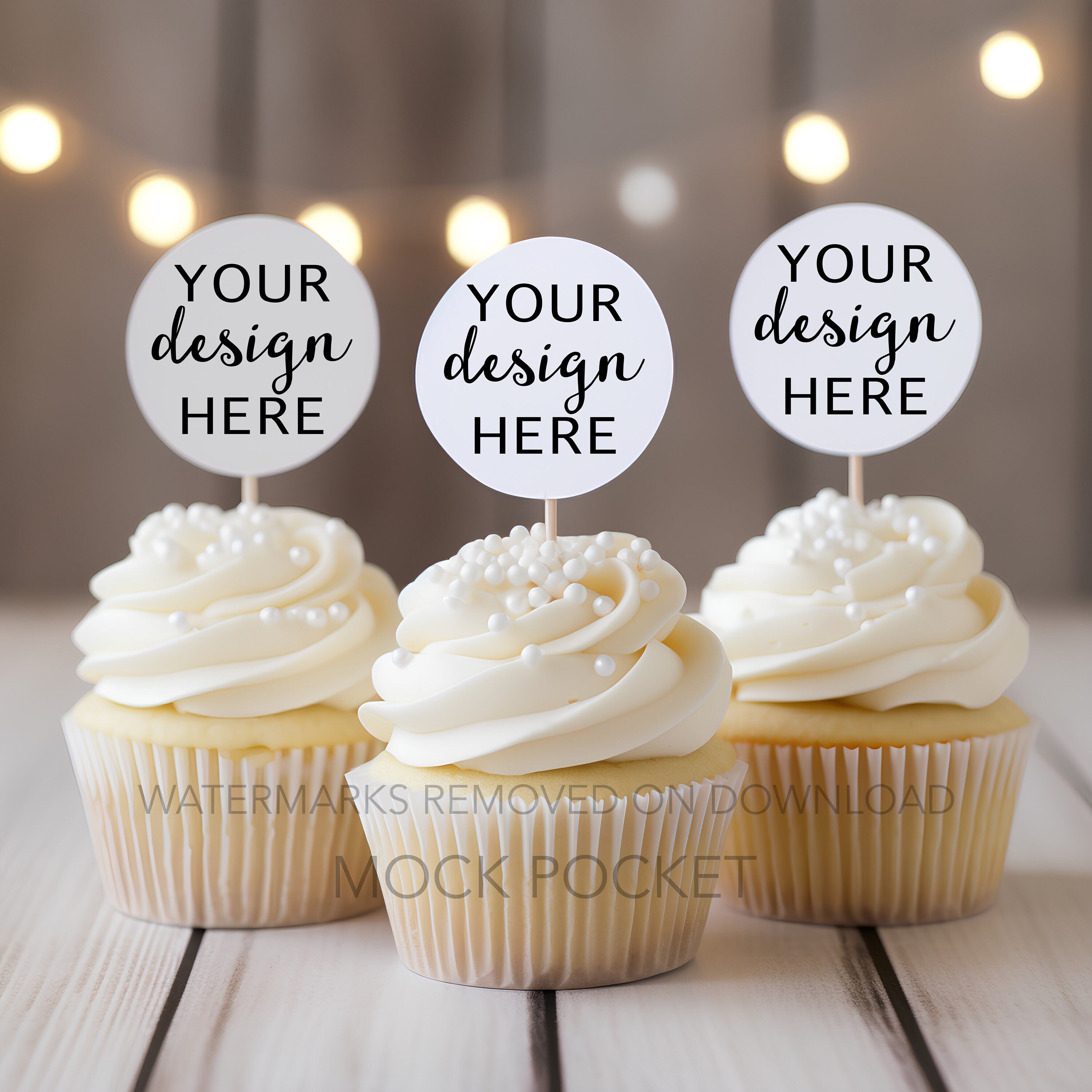 Cake Topper Mockup Cottage Natural Cake Mockup - Etsy