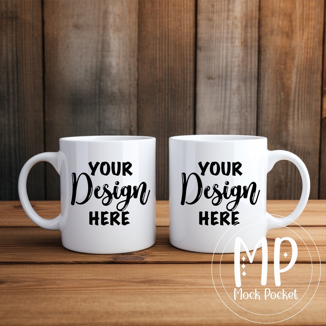 11 Oz Mug Mockup Two Mugs Mockup White Mug Mockup Both Sides Mug Mockup ...