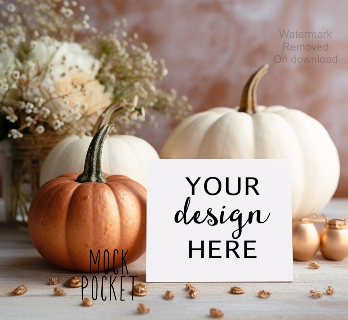 Fall Autumn Card Mock up Blank October Halloween Mock Up - Etsy