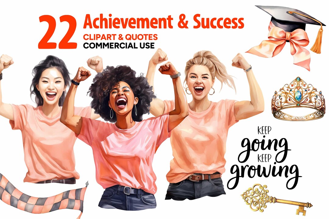 Motivational Watercolor Clipart & Quotes, Individual PNG SVG Images ...