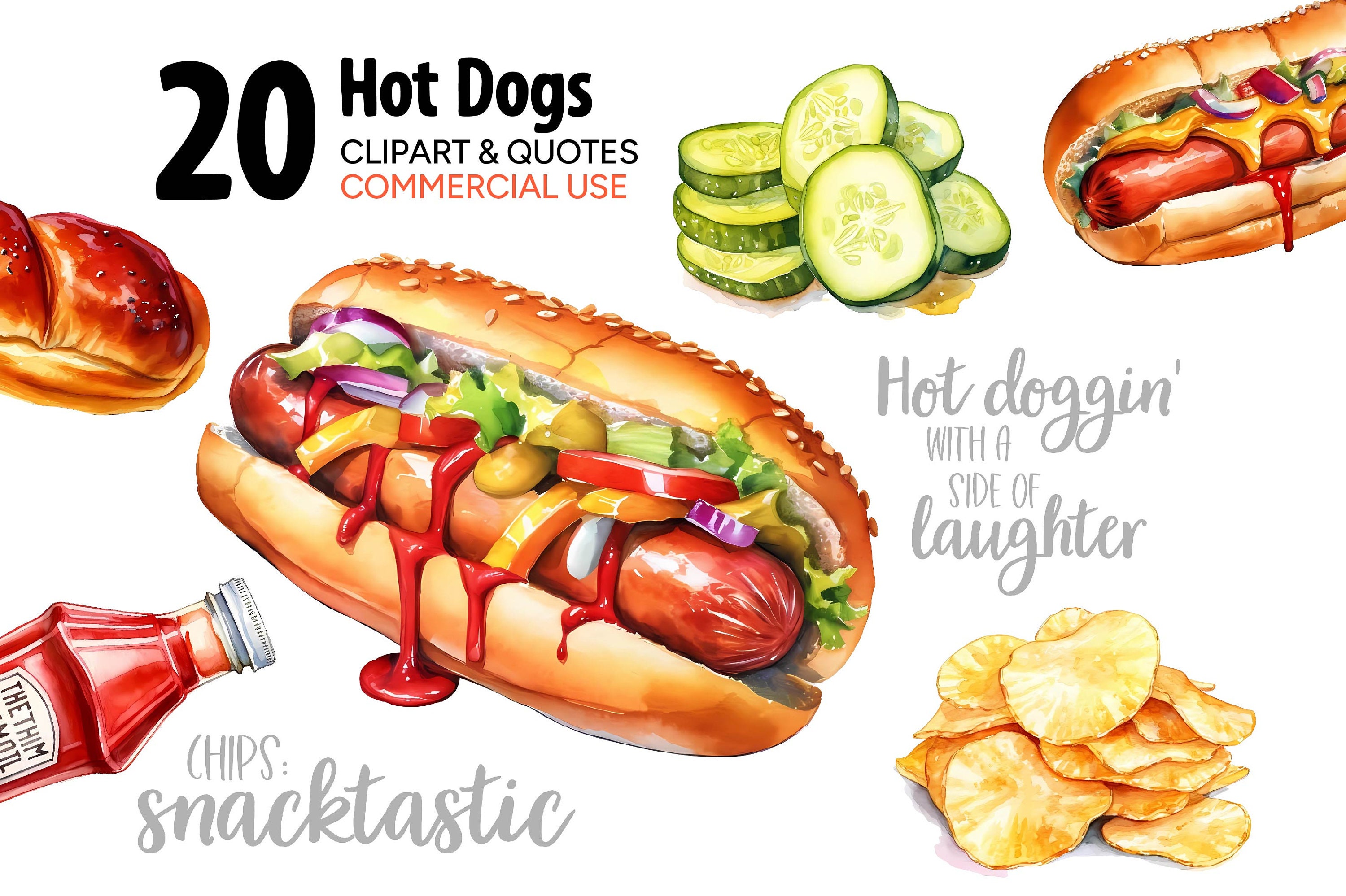 Hotdog And Chips Clipart