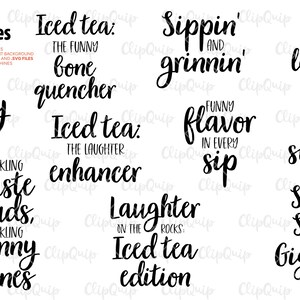 Iced Tea Watercolor Clipart & Quotes, Individual PNG SVG Images ...