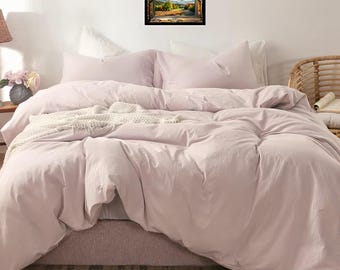 Butter Yellow Color Linen Duvet Soft Linen Duvet Softened Quilt Cover ...