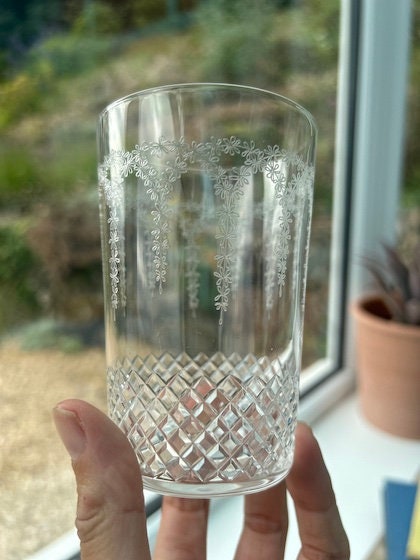 Antique Meisenthal Glasses Empire Pattern Engraved Wedding Glasses ...