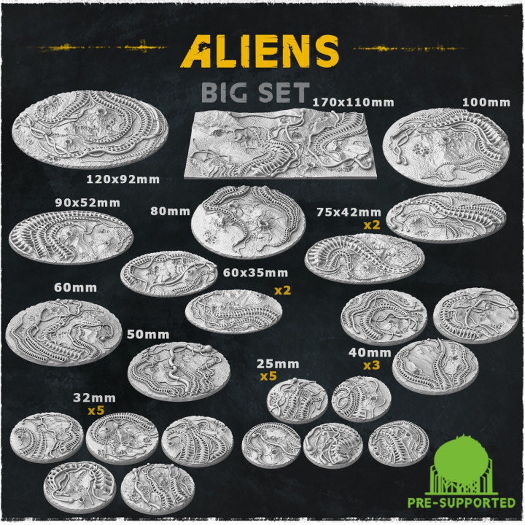 3D Printed Alien Style Mini Bases for Warhammer 40k/aos & - Etsy