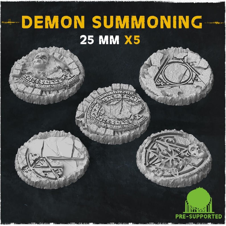 3D Printed Demon Summoning Mini Bases for Warhammer 40k/aos & Other War ...