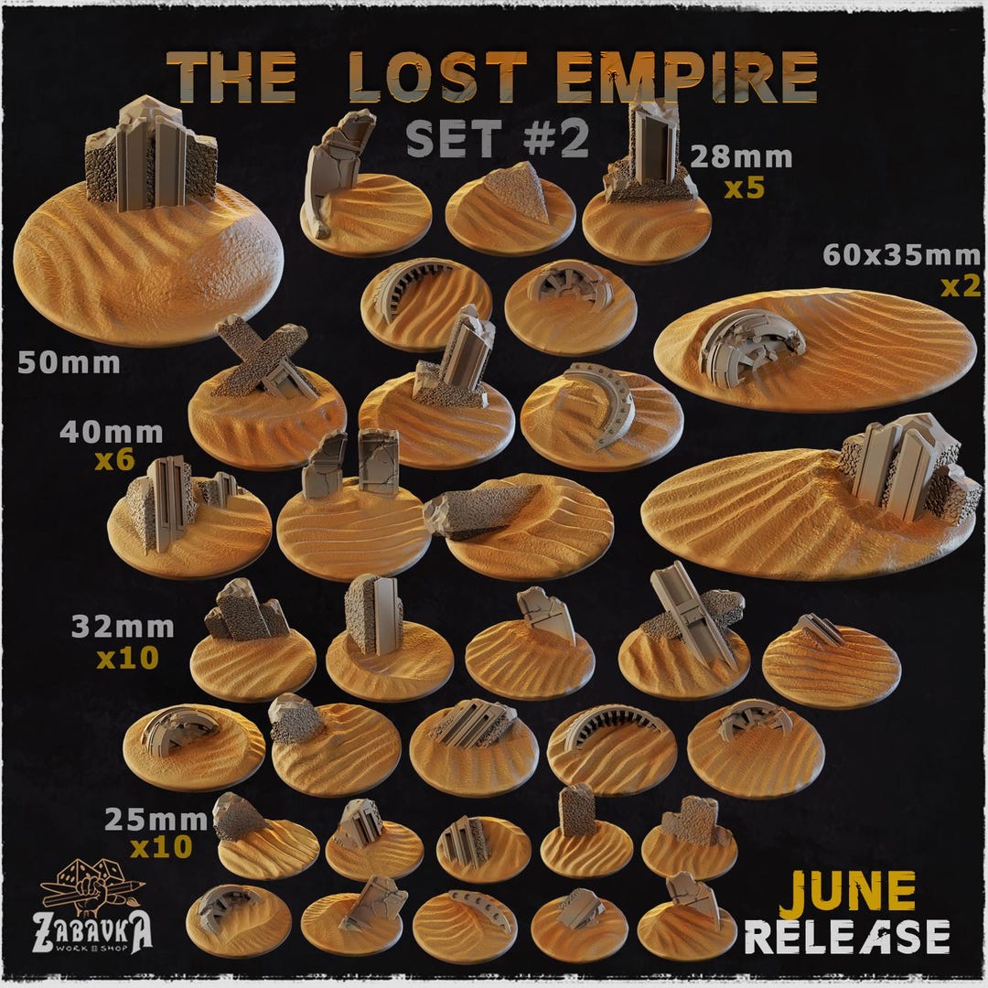 3D Printed the Lost Empire Mini Bases for Warhammer 40k/aos & Other War ...