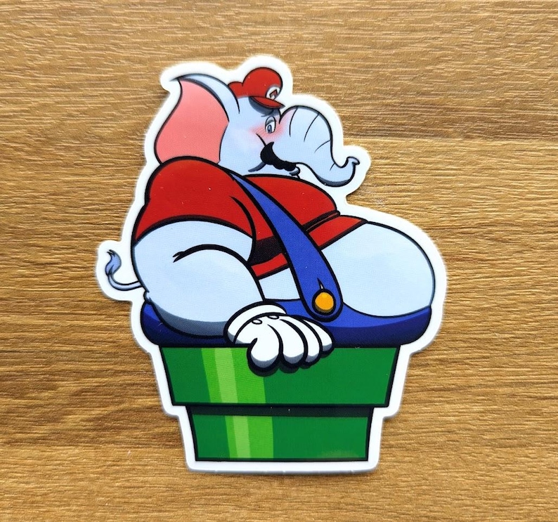 STICKER: Elephant Mario - Etsy