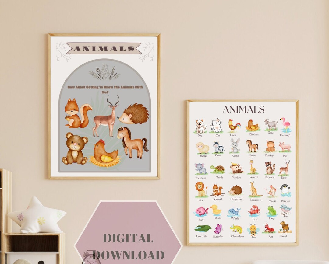Animal Poster Wild Animal Posterdigital - Etsy