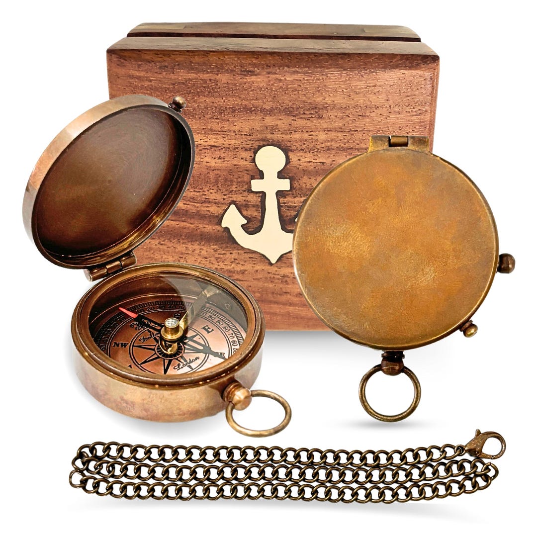 Personalized Brass Compass Anniversary Gifts for Men Brass Compass ...