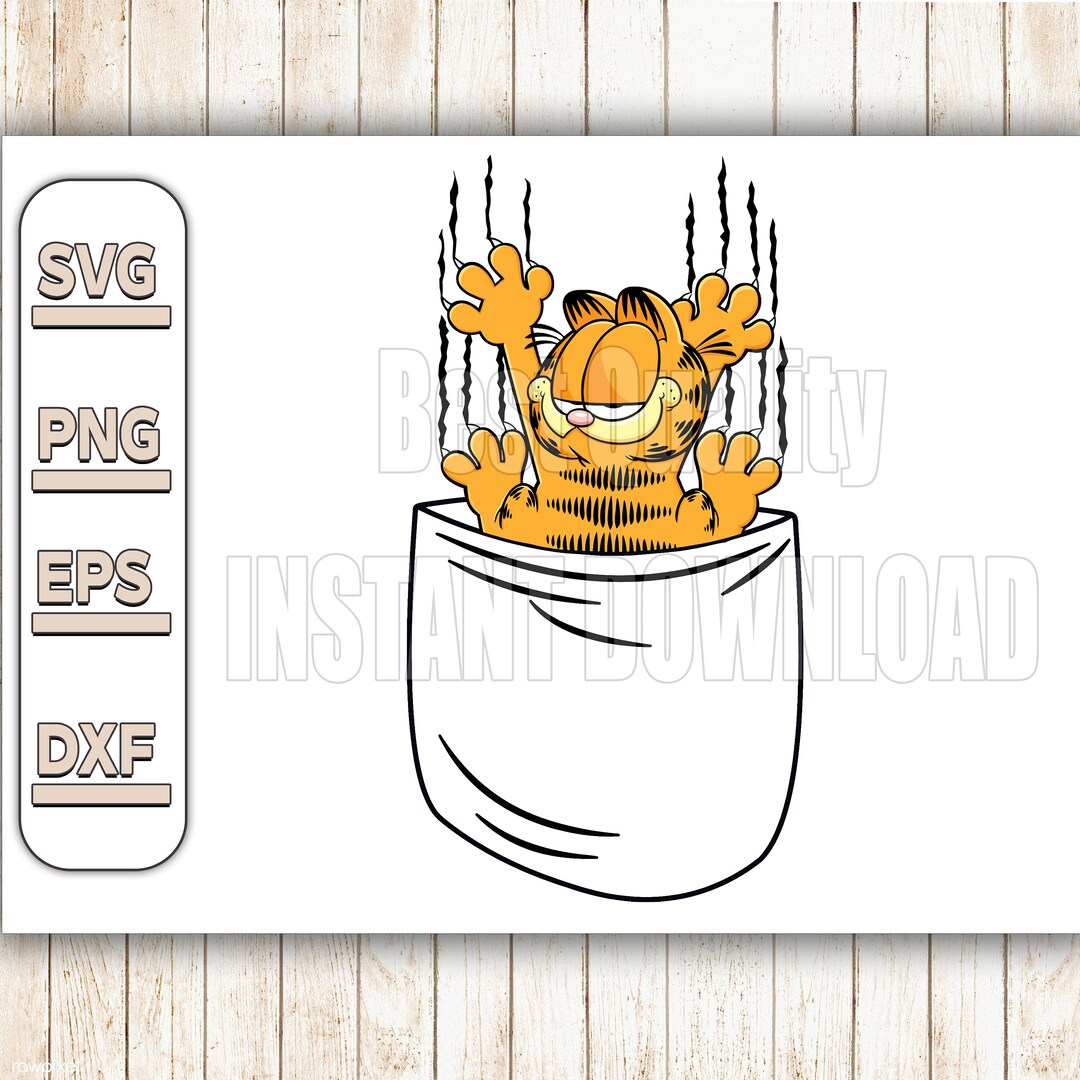 Garfield Svg Cut File, Garfield Cartoon Character Svg File, Comic Strip ...
