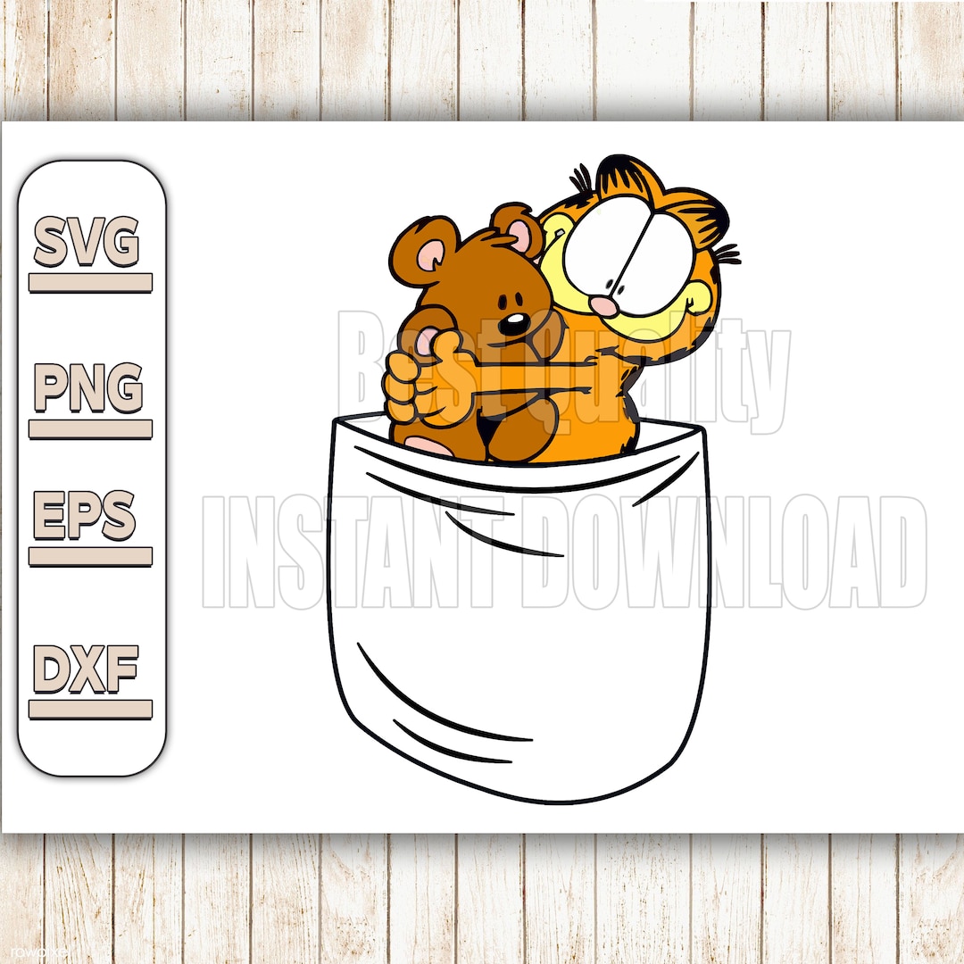 Garfield Svg Cut File, Garfield Cartoon Character Svg File, Comic Strip ...