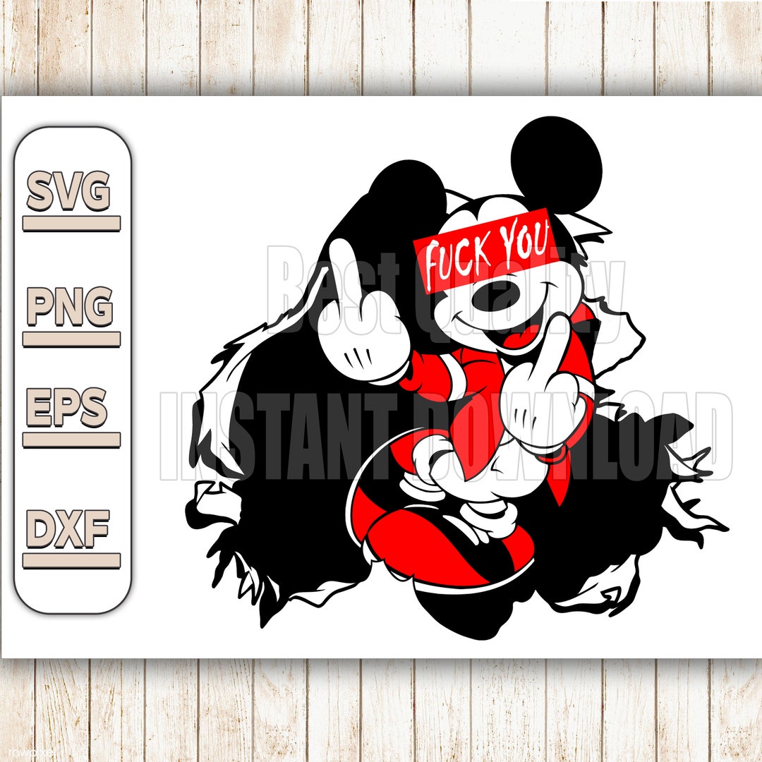 Middle Finger Mickey Digital Download SVG Files, Png Files, Jpeg Files ...