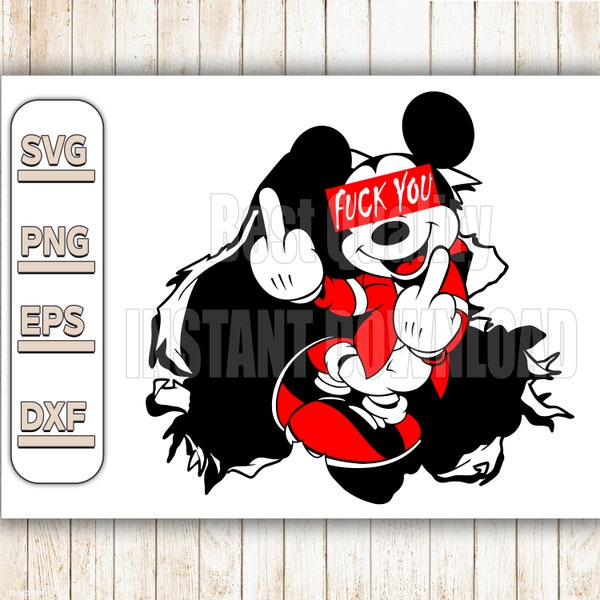 Mickey Mouse Giving the Finger Png - Etsy