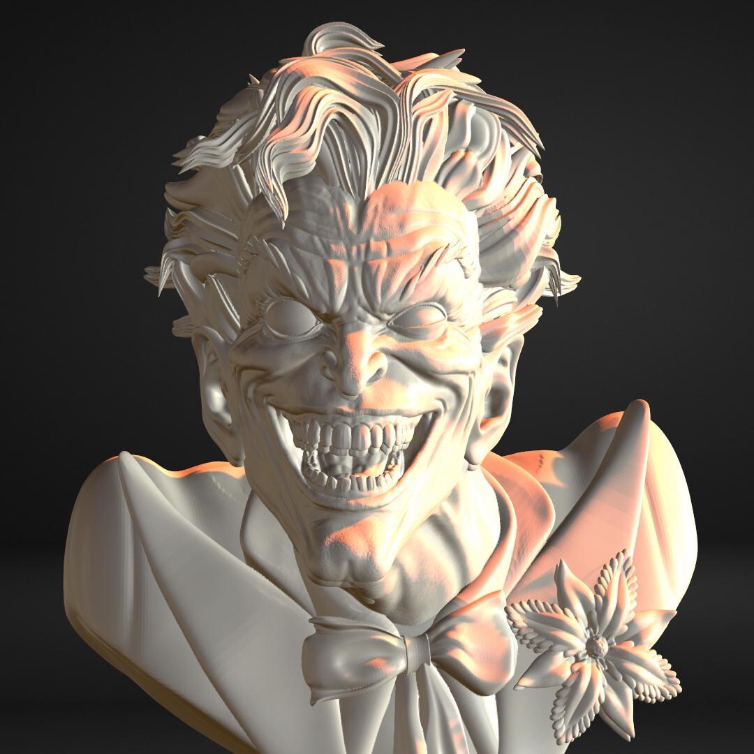 Joker Bust STL Model for 3D Printing 3D Printable Joker Bust 3D Print ...
