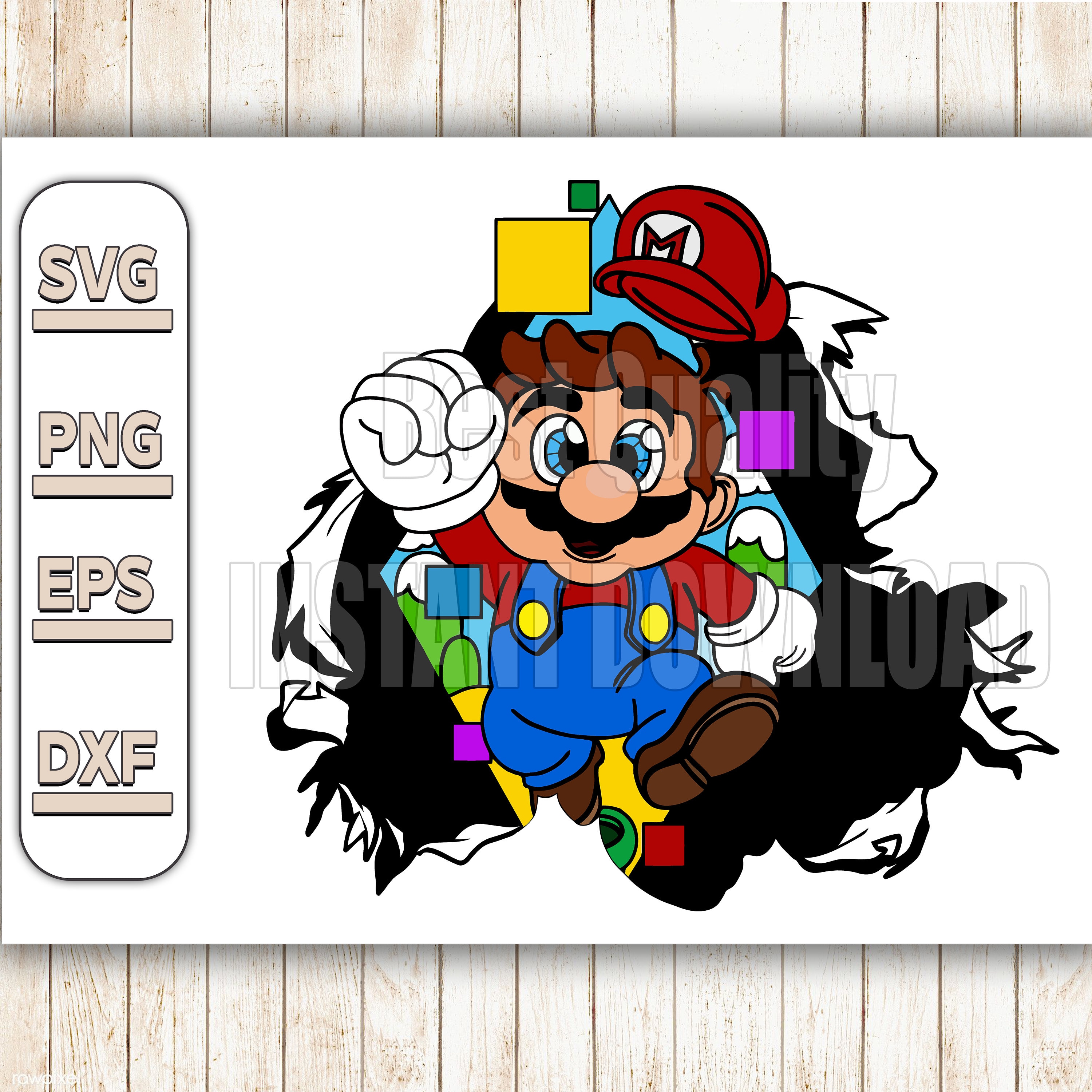 Super Mario SVG, Super Mario Clipart, Digital Files, Instant Download ...
