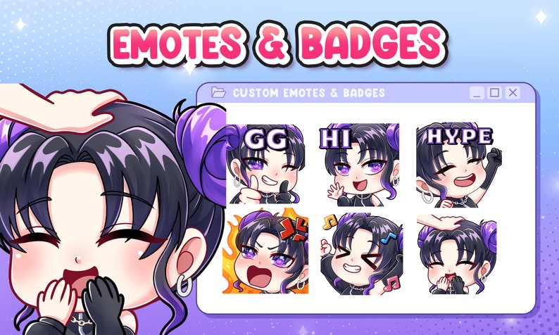Custom Emotes Cute Emotes Chibi Emotes Anime Emotes Stream Emotes ...