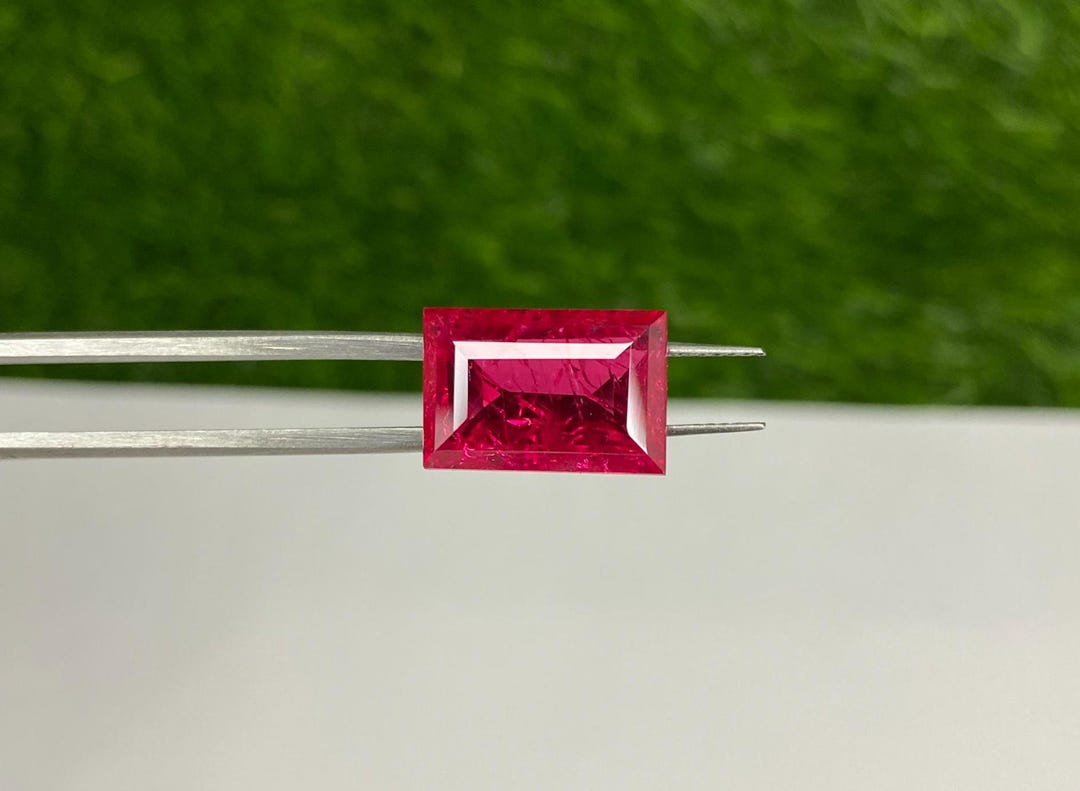 AAA++ Red Ruby, Blood Red Color Ruby, Lab Grown Gemstone, Rectangle ...