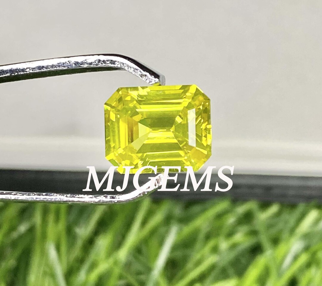 Emerald Cut LAB Yellow Garnet YAG - Lutetium Aluminum Garnet, AAA ...