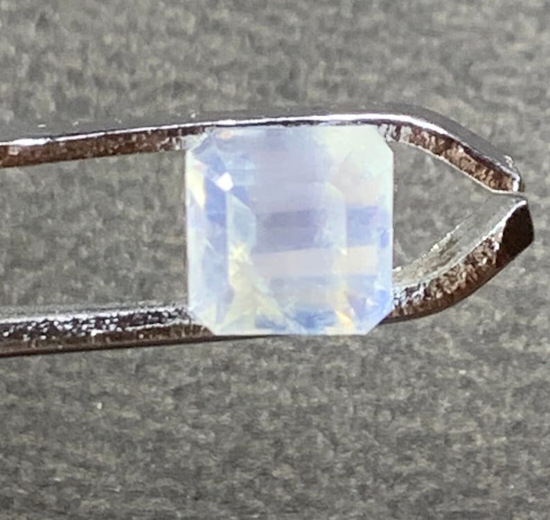 AAA White Rainbow Moonstone Faceted Cut Stone Square Shaped Faceted Cut ...