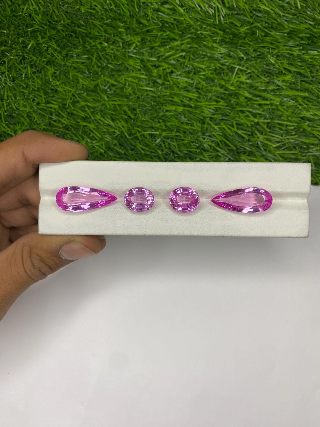 Hydrothermal Lab Grown Pink Sapphire, Loose Pear and Oval Shaped Loose ...