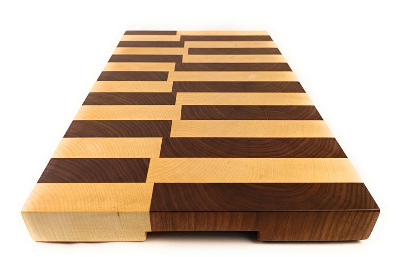 Solid Walnut and Maple Wood Cutting Board 42 X 28 X 3.7 Cm. - Etsy